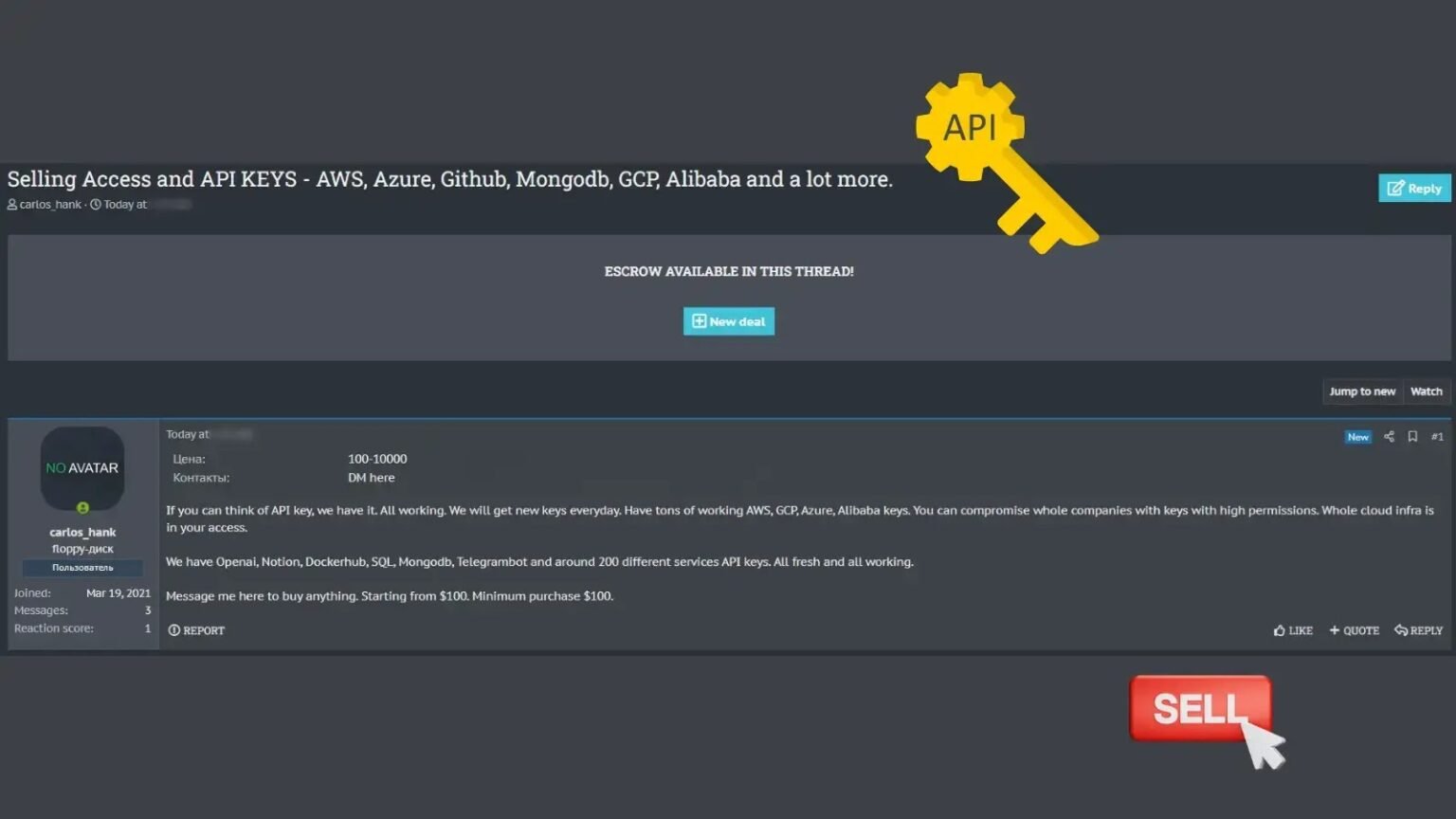 Threat Actor Claiming Access To Aws Azure Mongodb And Github Api Keys